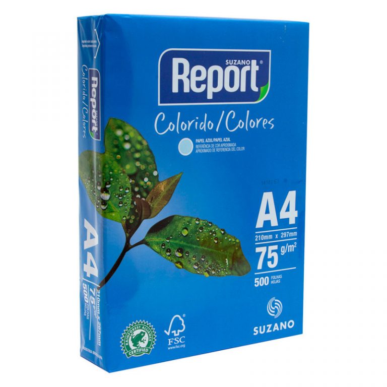 Papel Sulfite Report Colorido Azul A4 (210 X 297) 75g Caixa C/2500 Fls ...